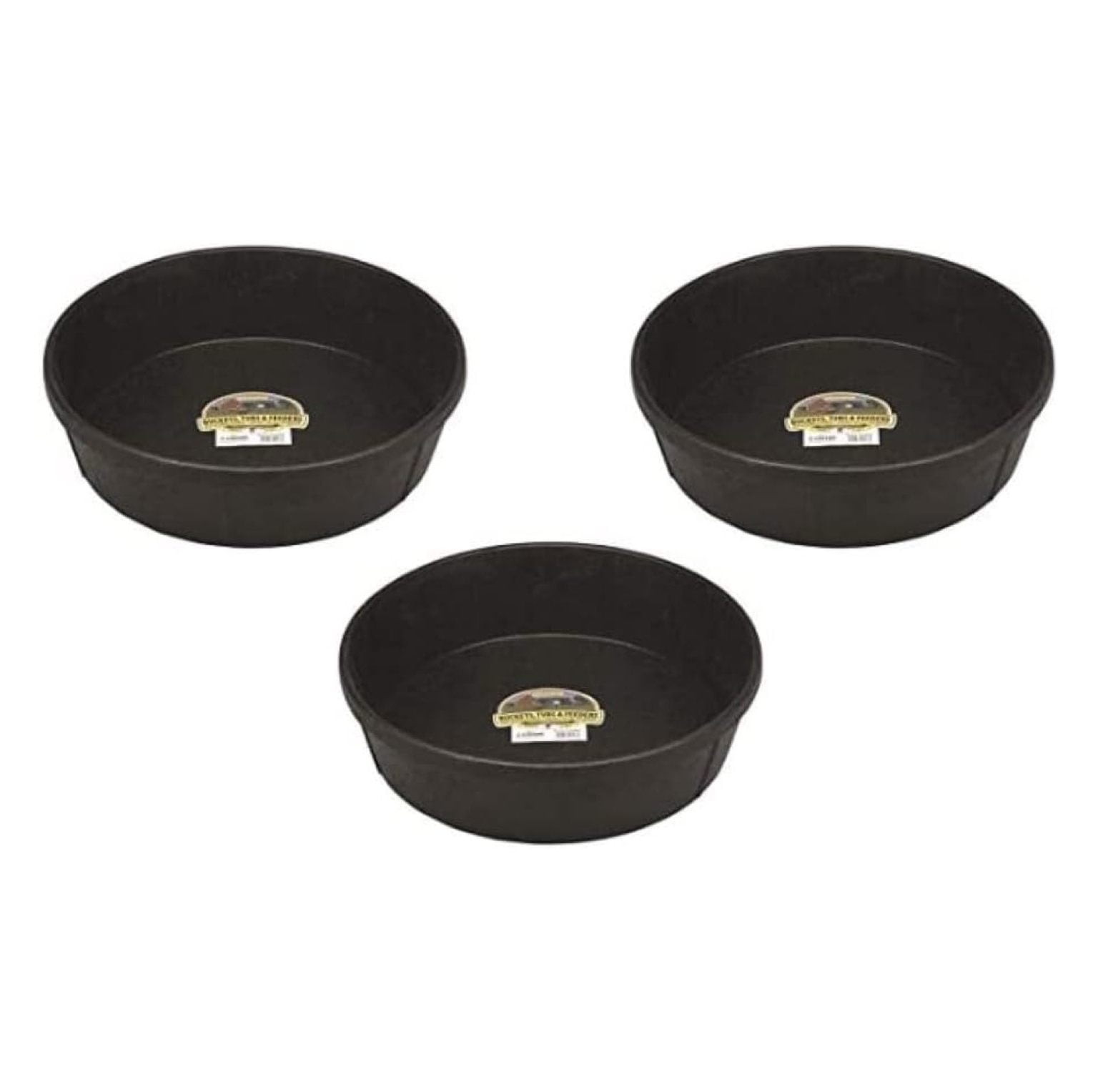 Little Giant 3 Pack of Corded Rubber Feed Pans, 3 Gallon Capacity Each ...
