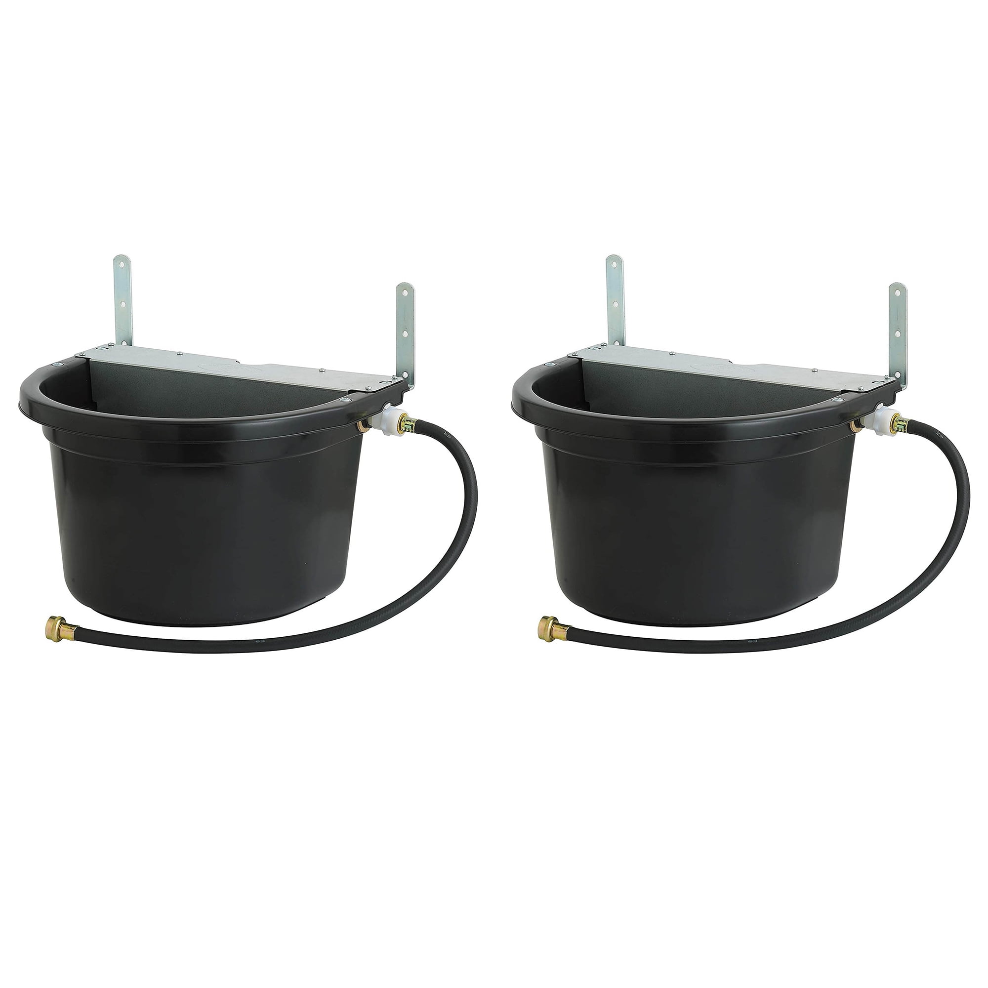 Little Giant Float Controlled Waterer, 4 Gal Plastic Trough, Black, 2 ...