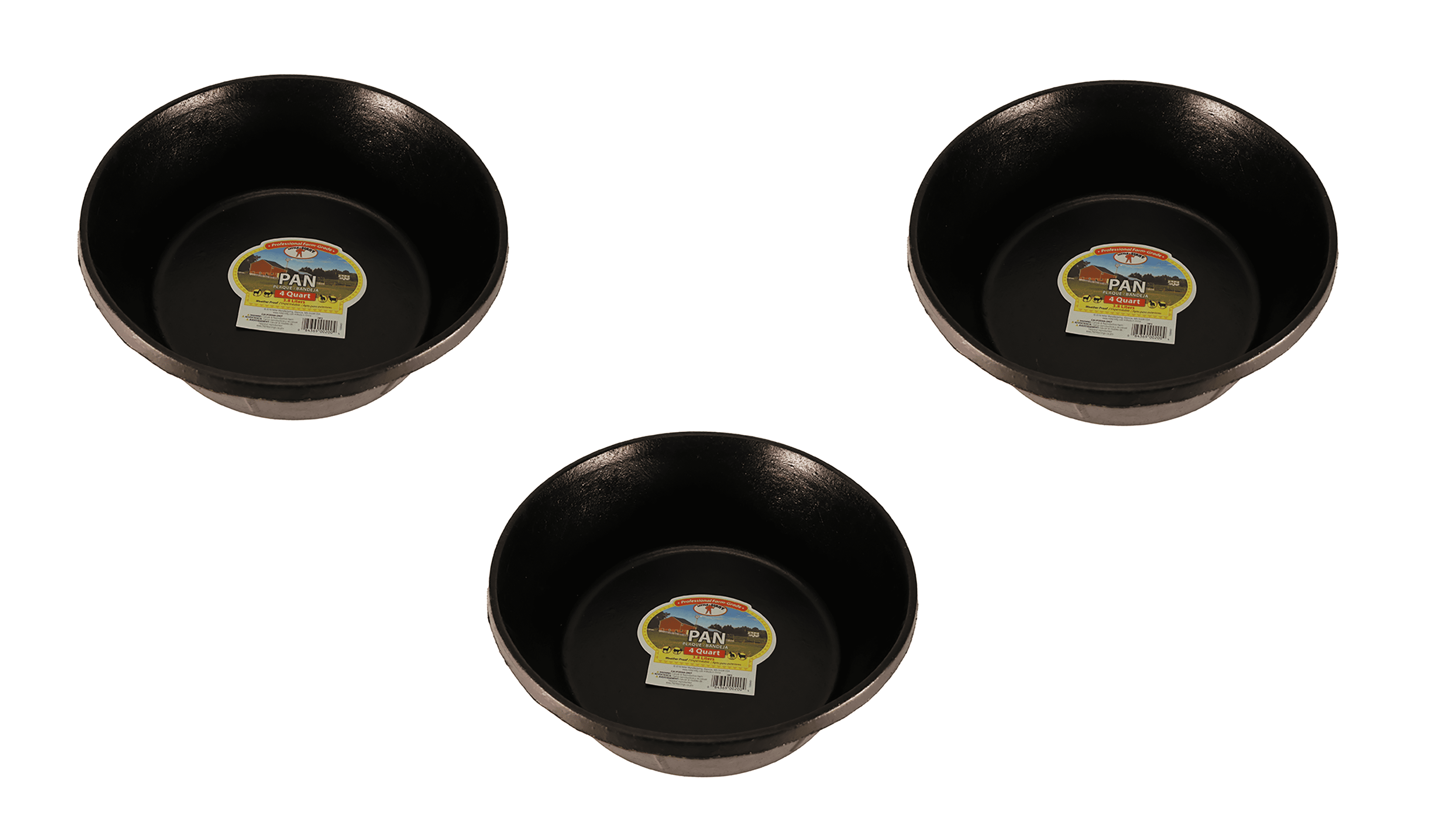 Little Giant 4 Quart Rubber Feed Pan Pack of 3 - HP-2 - Walmart.com