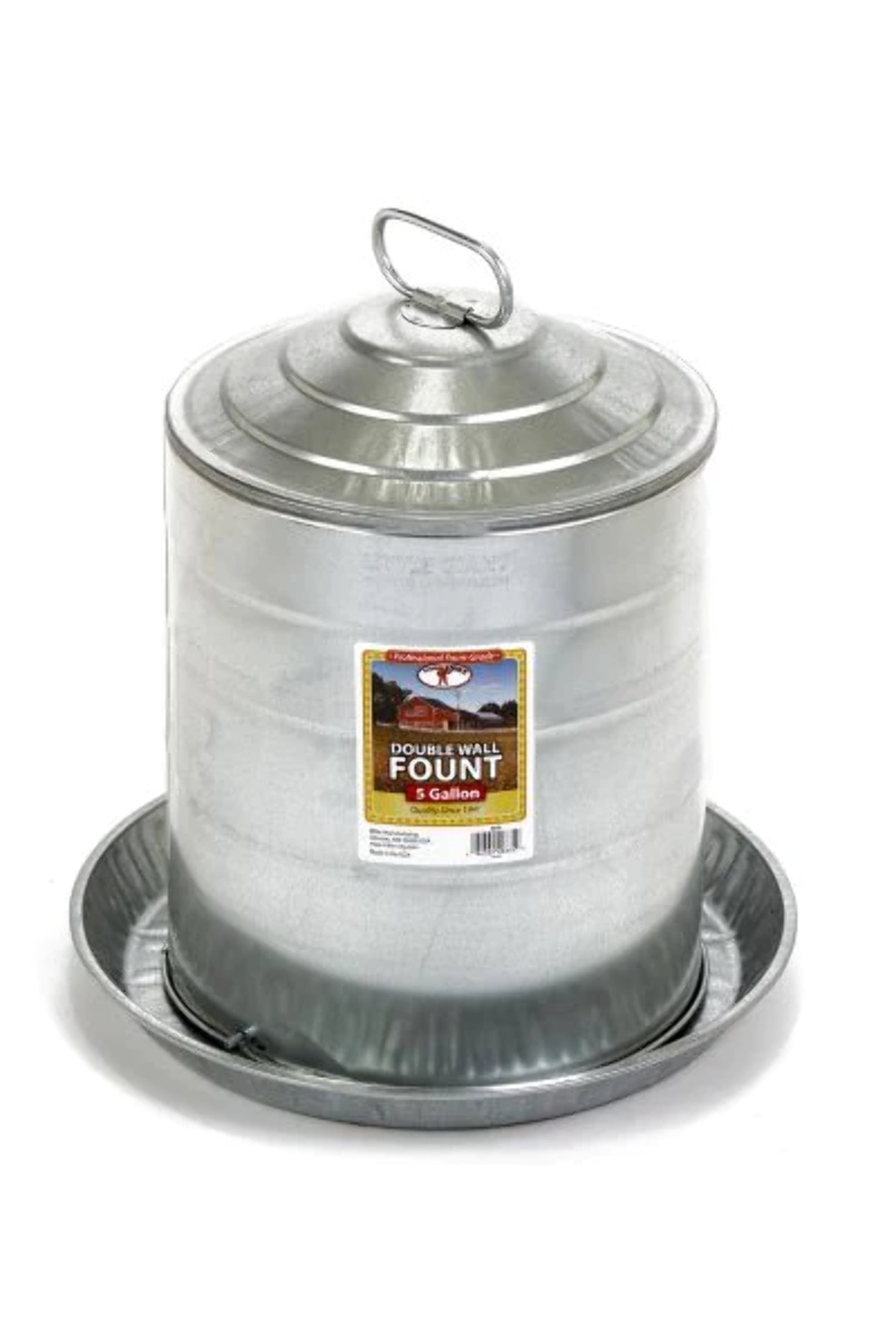 Little Giant 5 Gallon Double Wall Metal Poultry Fount - Walmart.com