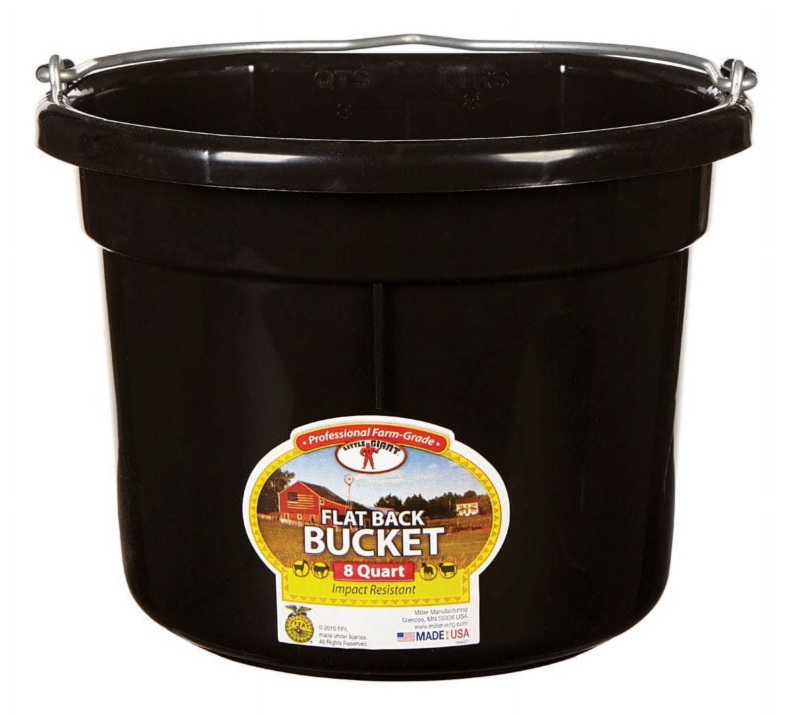 Little Giant 8 Quart Impact-Resistant Flat Back Bucket, Black - Walmart ...