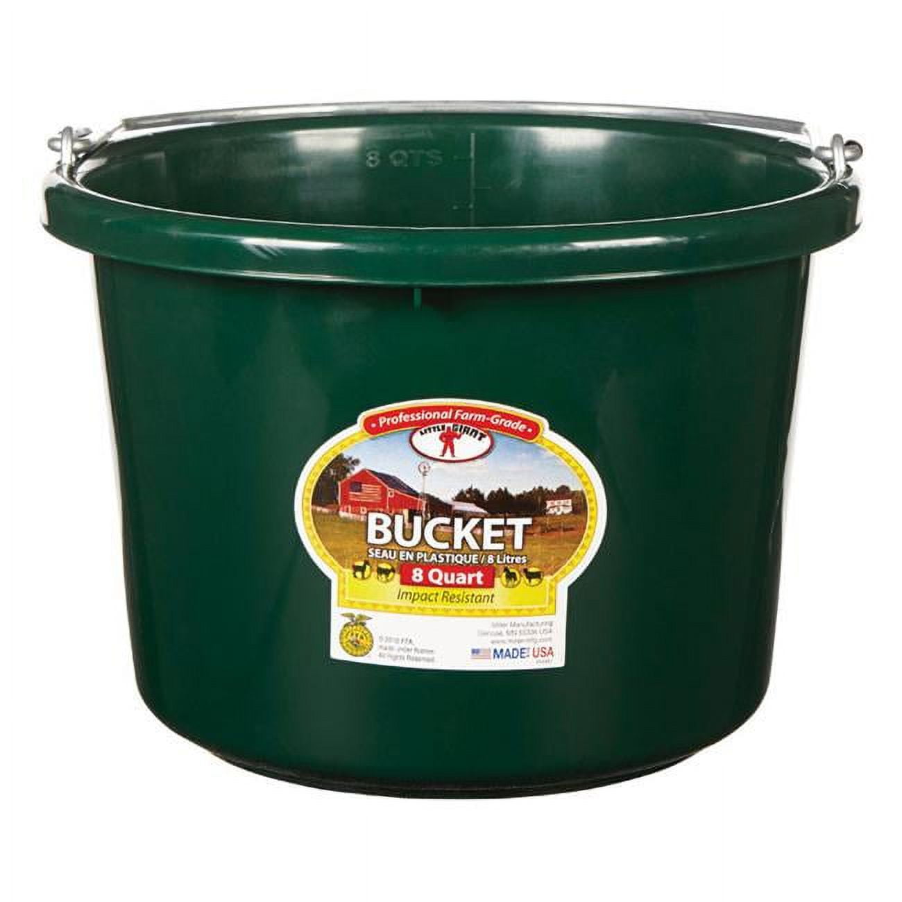 Little Giant 8 qt. Round Plastic Bucket - Green - Walmart.com