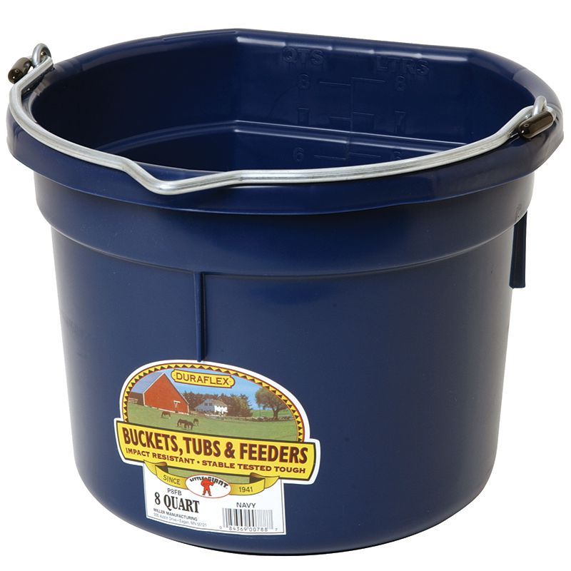 Little Giant 8Qt Flatback Plastic Bucket Navy - Walmart Business Supplies