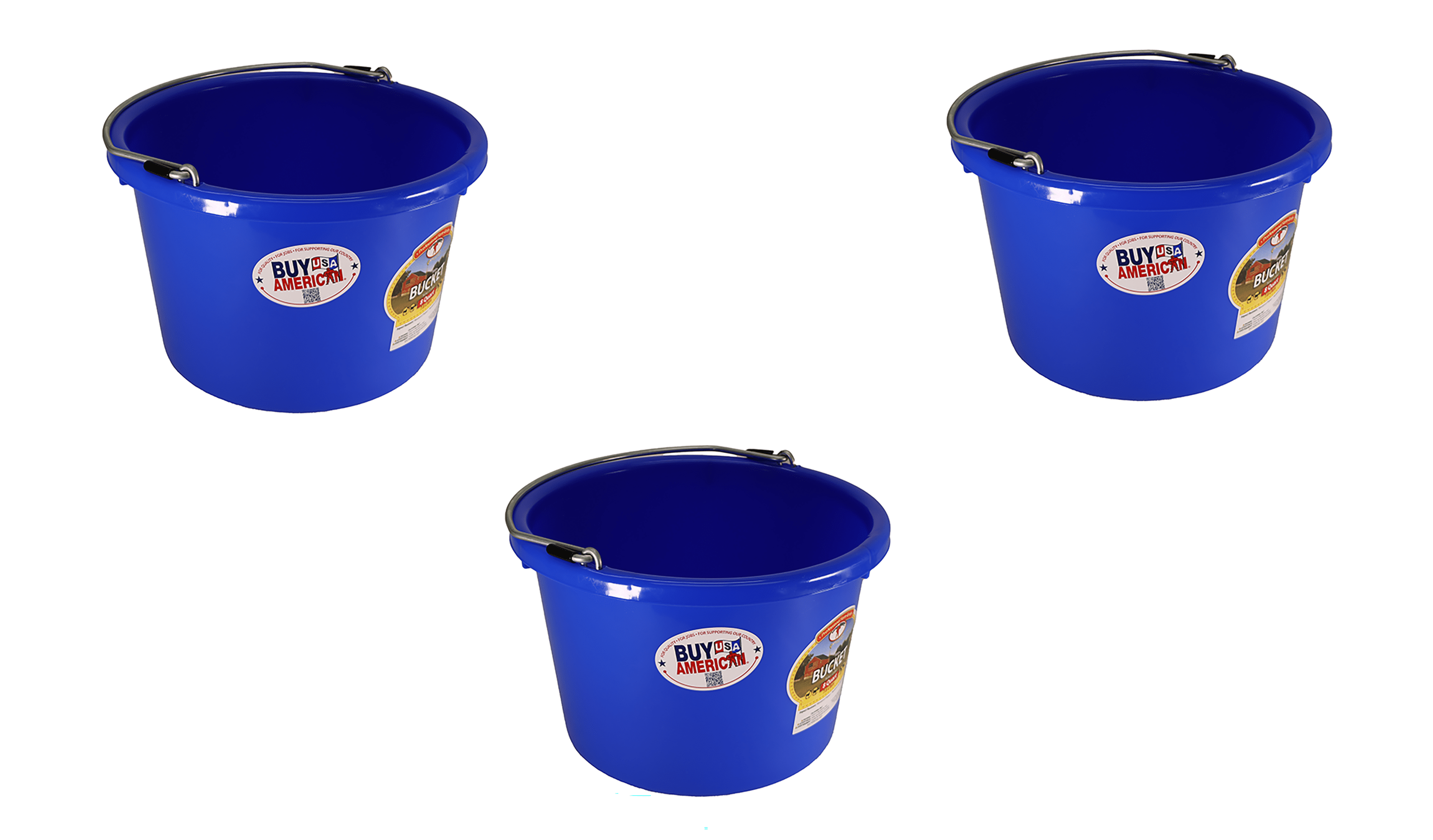Little Giant Blue 8 Quart Plastic Bucket Pack of 3 - P8BLUE - Walmart.com
