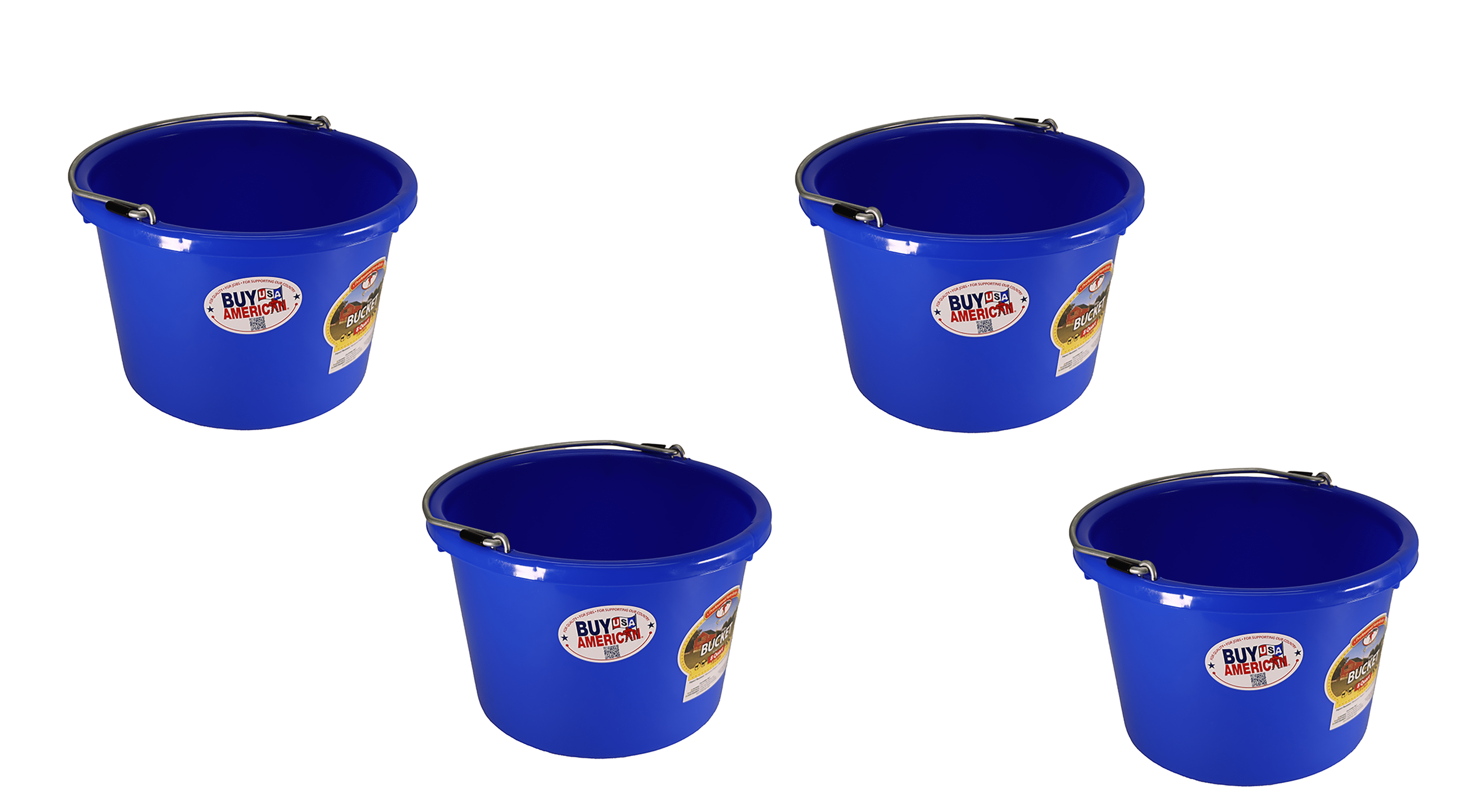 Little Giant Blue 8 Quart Plastic Bucket Pack of 4 - P8BLUE - Walmart.com