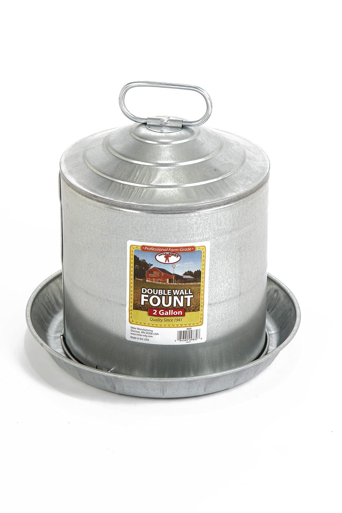Little Giant Double Wall Metal Poultry Fount Poultry Waterer Heavy Duty ...
