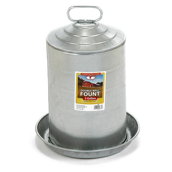 Little Giant Double Wall Metal Poultry Fount Poultry Waterer Heavy Duty ...
