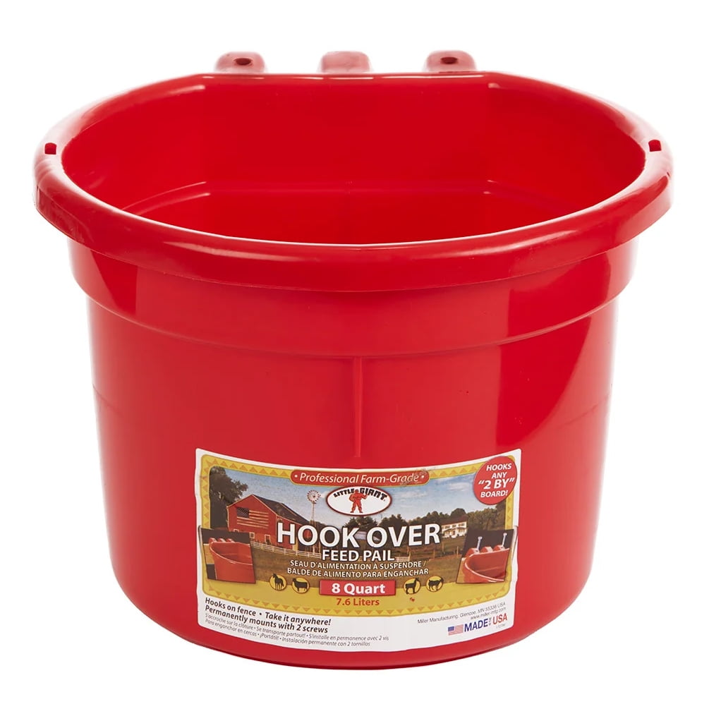 Little Giant Fence Feed Hook Over Feed Pail | 8 Quart | Red - Walmart.com