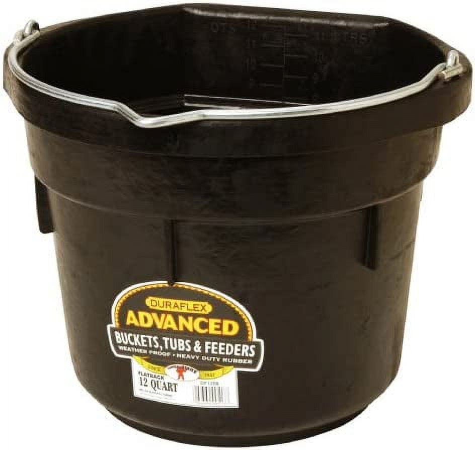 Little Giant Flat Rubber Bucket Rubber Flat Back Bucket (12 Quart ...