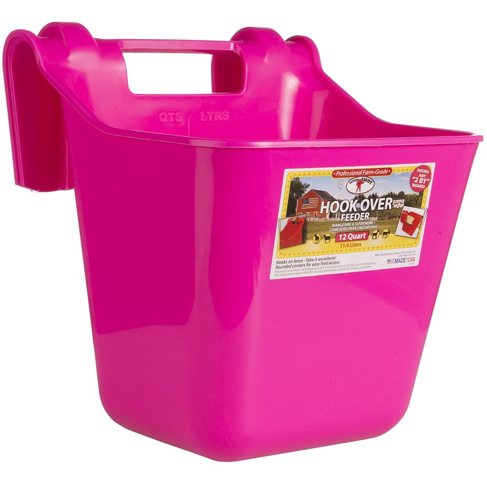 Little Giant HF12HP (SO)Hook Over Fence Feeder 12qt Pink - Walmart.com