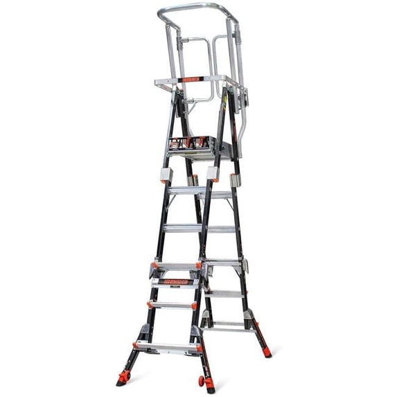Little Giant Ladders B2200552 Fiberglass Compact Safety Cage Ladder ...