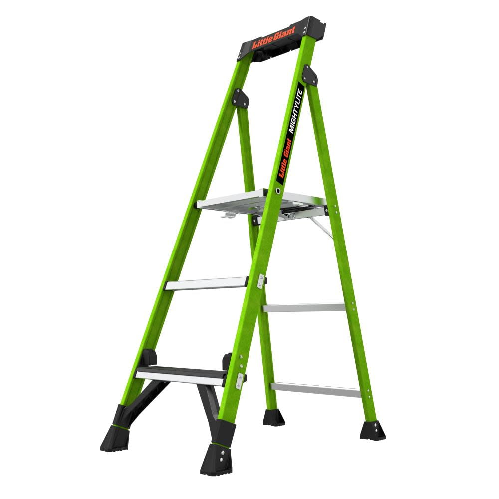 Little Giant Ladders 5ft Fiberglass Stepladder, 1ft Platform, 375 lb ...