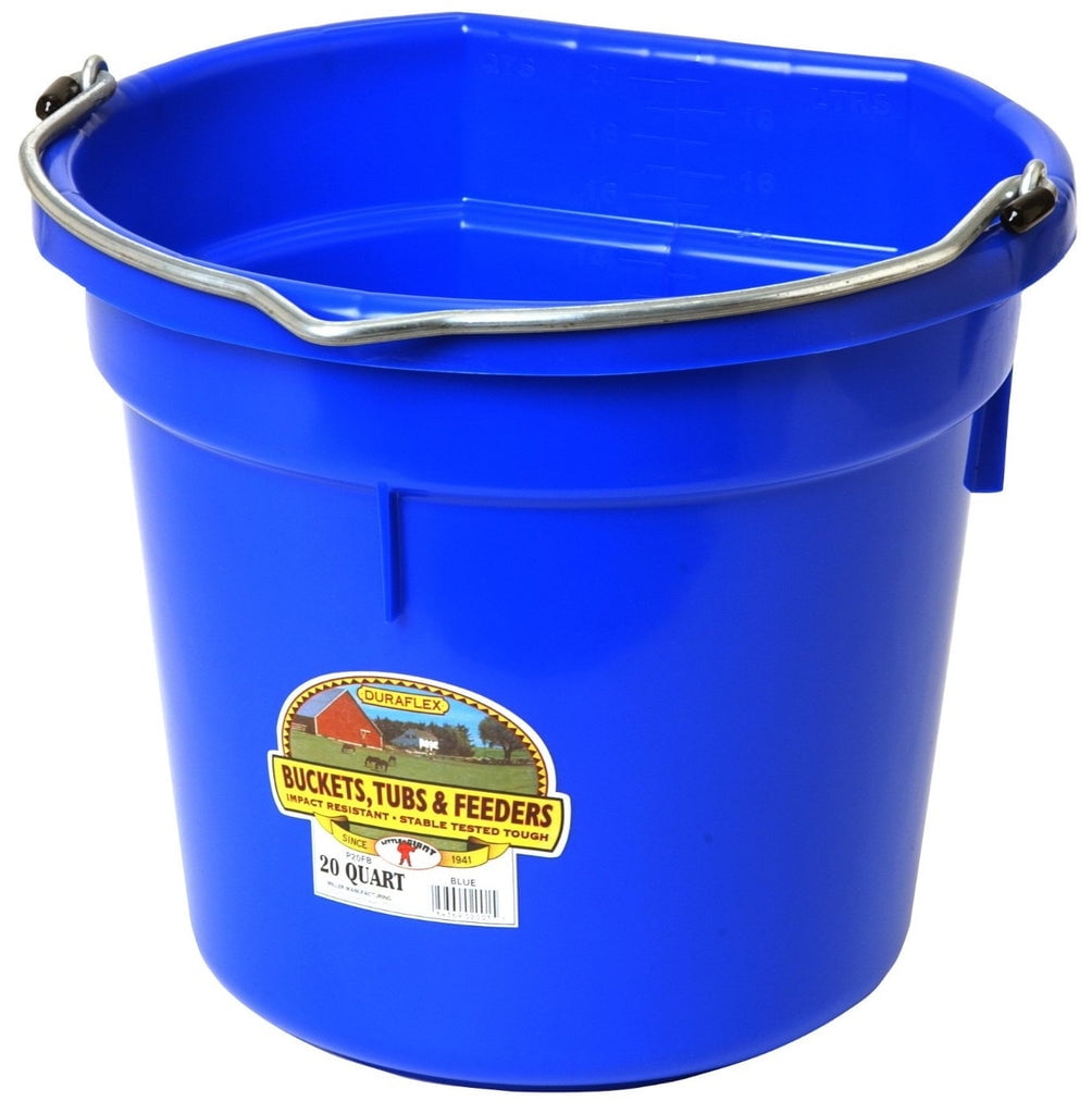 Little Giant Little Giant P20FBBLUE Flat Back Blue Plastic Bucket, 20 ...
