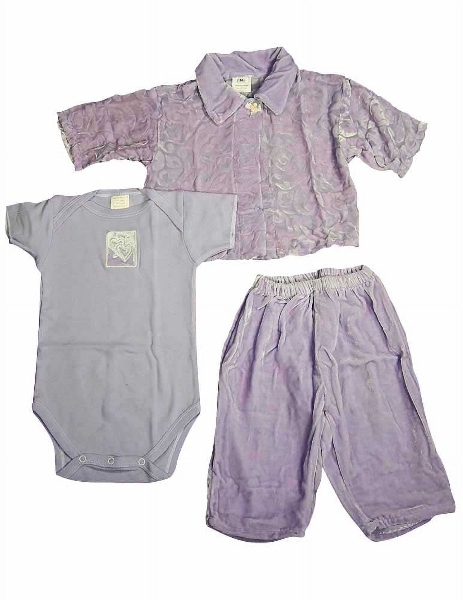 Little Giraffe Baby Newborn Girls 3 Piece Crushed Velour Pant Set ...