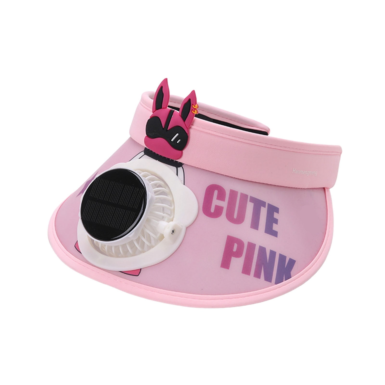 Little Girl Adjustable Fan Visor Pink Wide Brim Solar Fan Hat for Kids ...