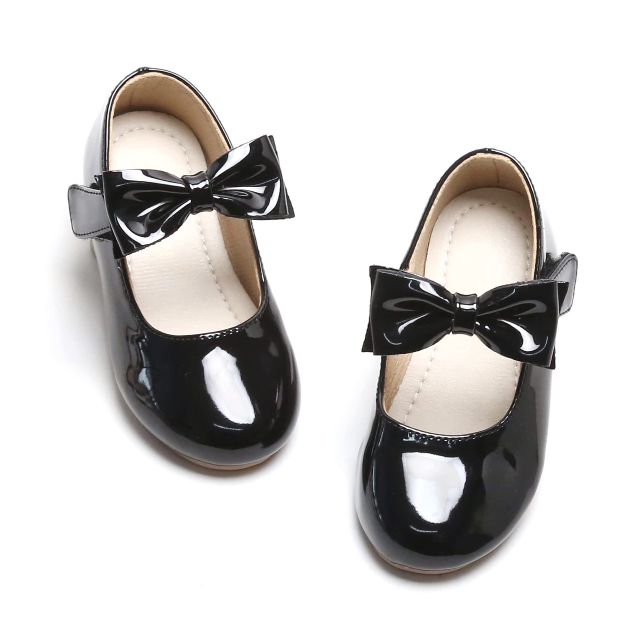 Little Girl Black Dress Shoes Size 2 - Girl Ballet Flats Wedding Party ...