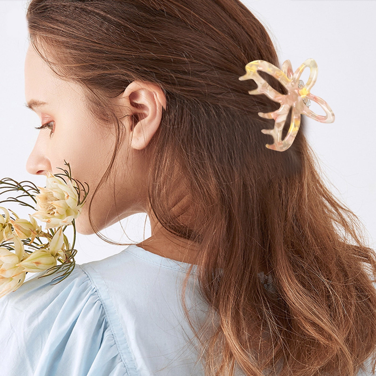 Little Girl Bows with No Clip Pearl Hair for Women Horn Clips for Hair ...