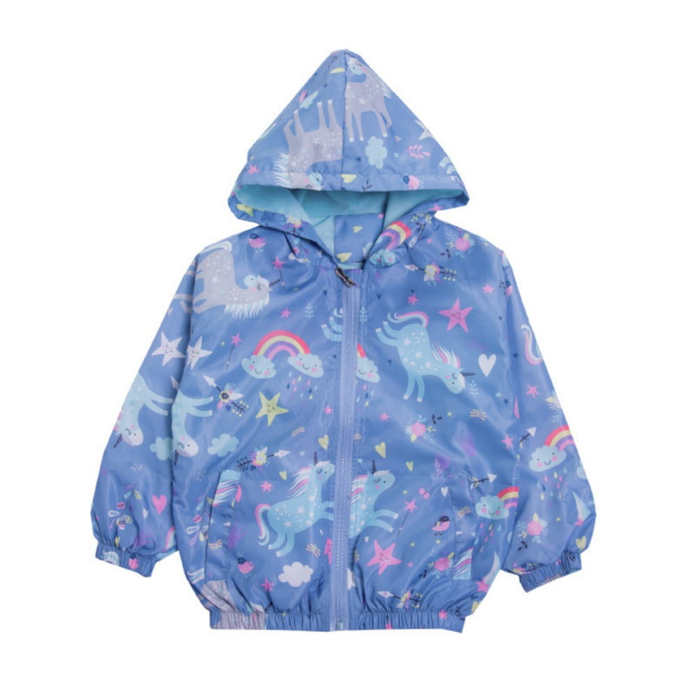 Little Girl Boy Windbreaker With Hoods Toddler Kids Unicorn Zipper Coat ...