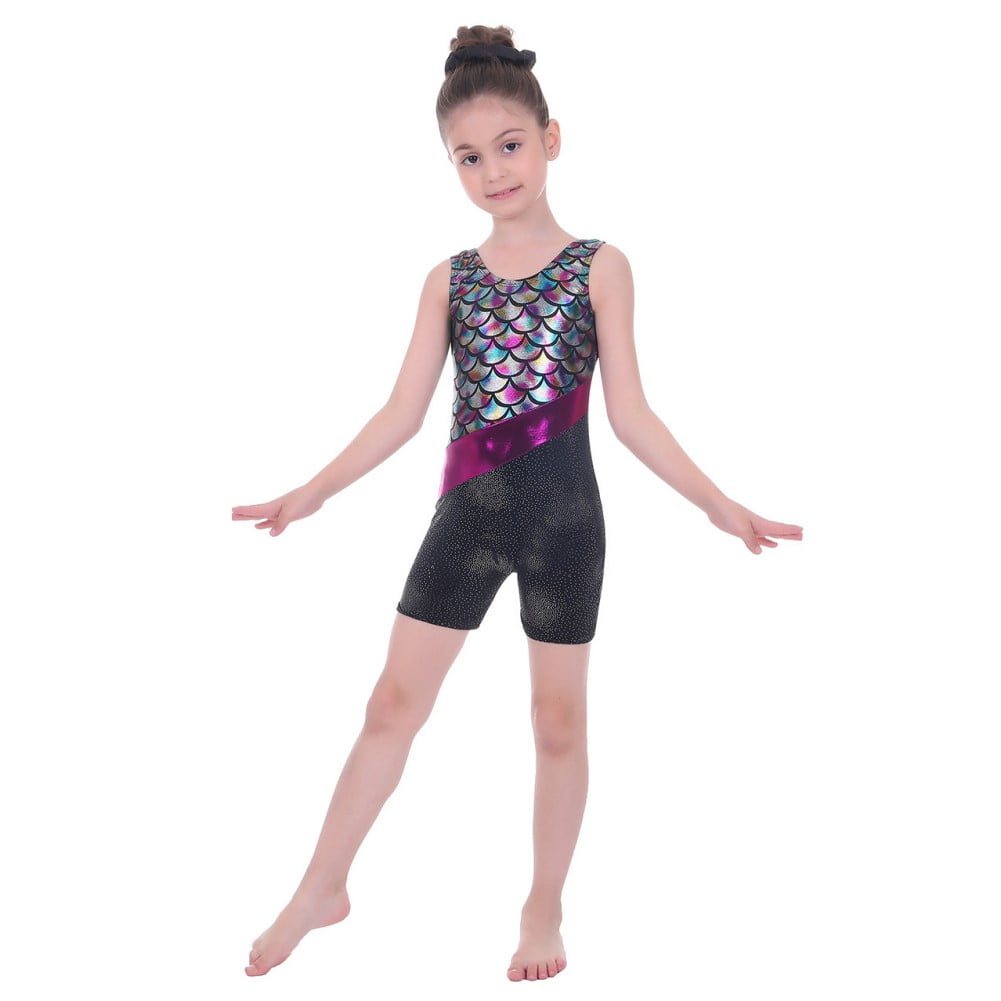 Little Girl Dance Suit Print Sleeveless Top and Flat Angle Training ...