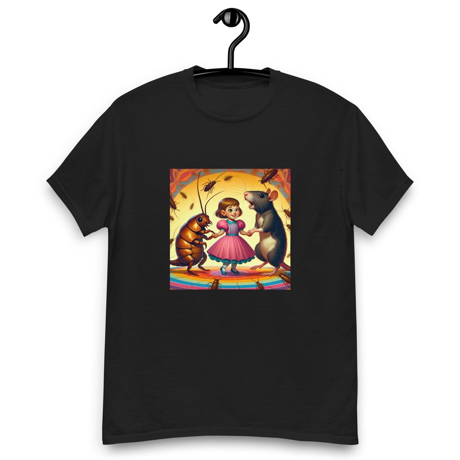 Little Girl Dancing with a Rat and Cockroach Weird and Funny Unisex ...