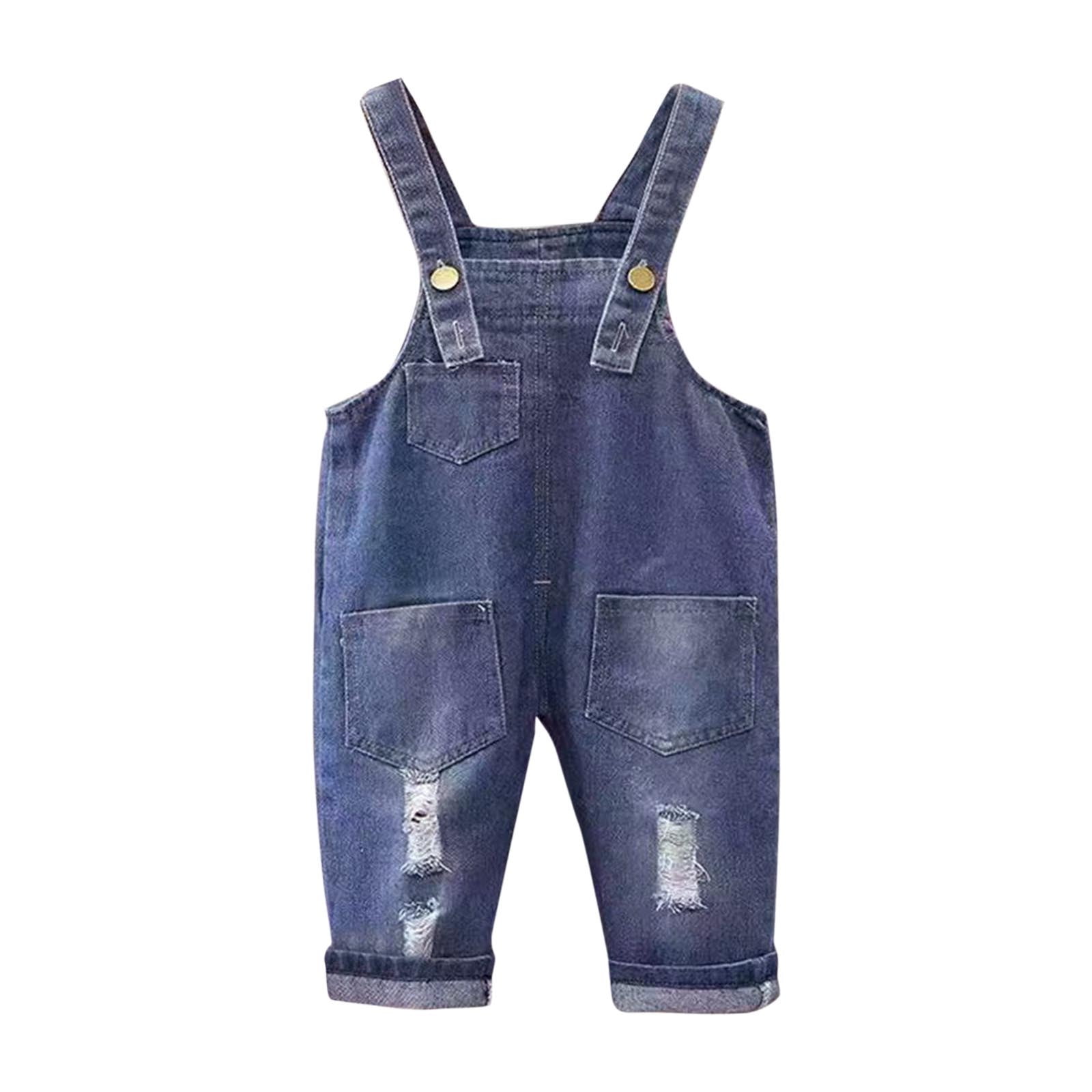 Little Girl Denim Overalls Toddler Girls Ribbed Jeans Cute Denim Bib ...