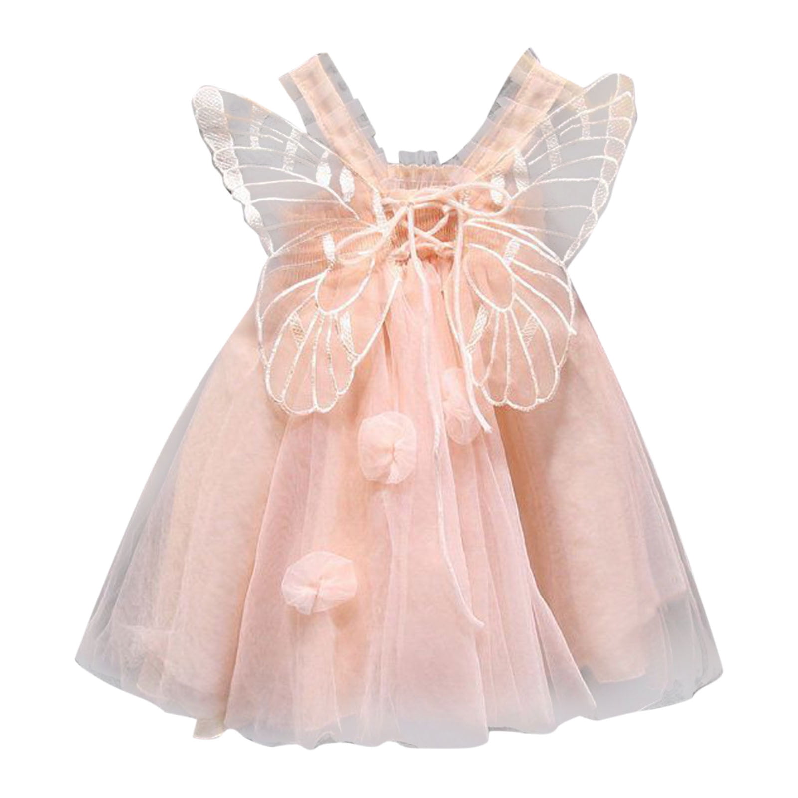 Little Girl Dresses Fly Sleeve Butterfly Tulle Lace Dress Dance Party ...