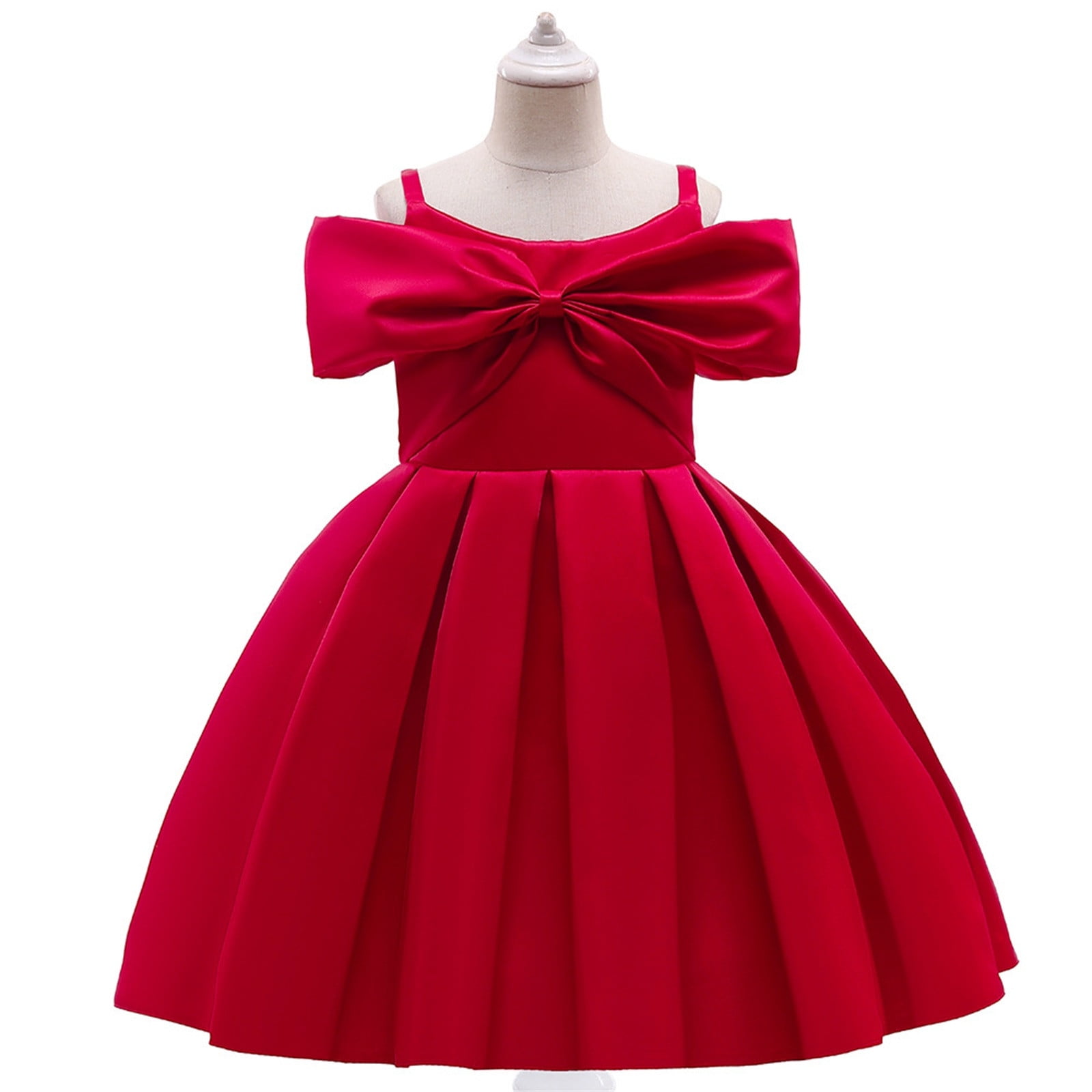 Little Girl Dresses Size 5-6 Formal Elegant Off-Shoulder A-Line Party ...