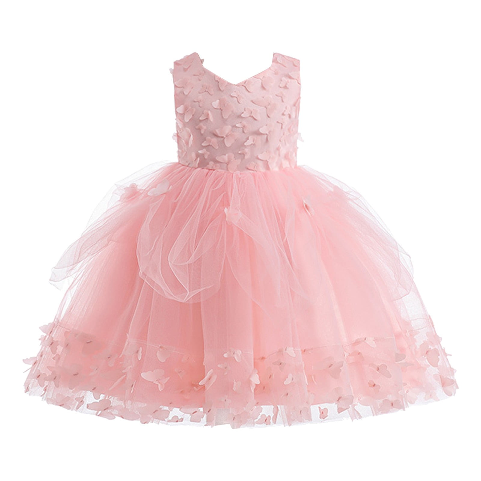 Little Girl Dresses Size 7 Years-8 Years Sleeveless Lace Butterfly ...