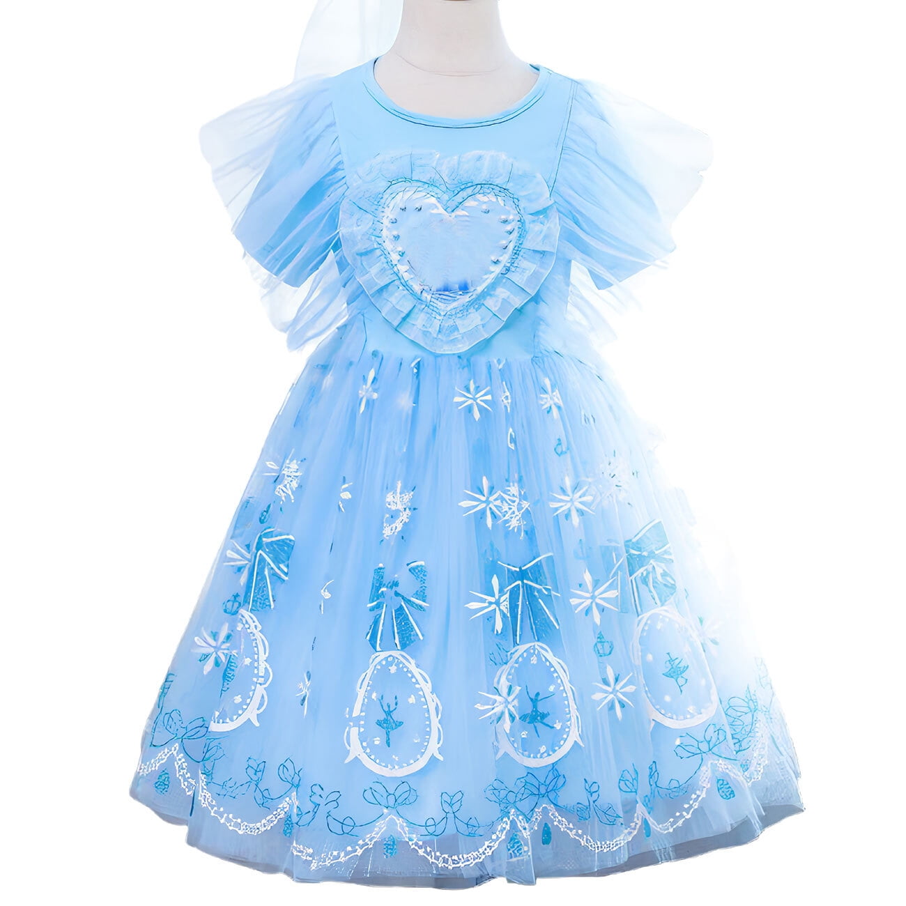 Little Girl Elsa Dress Snow Queen Cosplay Outfits Halloween Party for ...