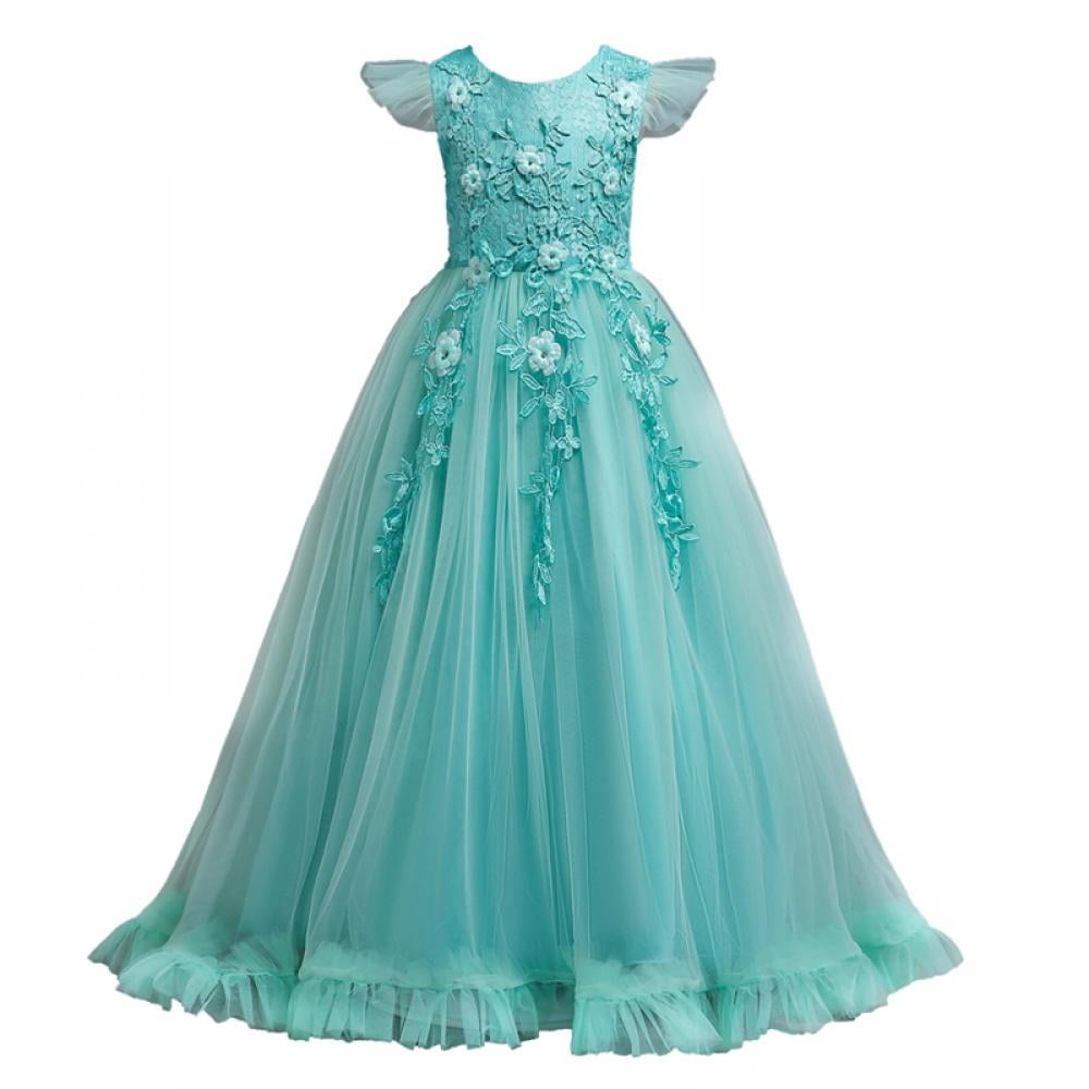 Little Girl Flutter Sleeves Tulle Dress Toddler Kids Party Wedding Tutu Dresses 4-14T - Walmart.com