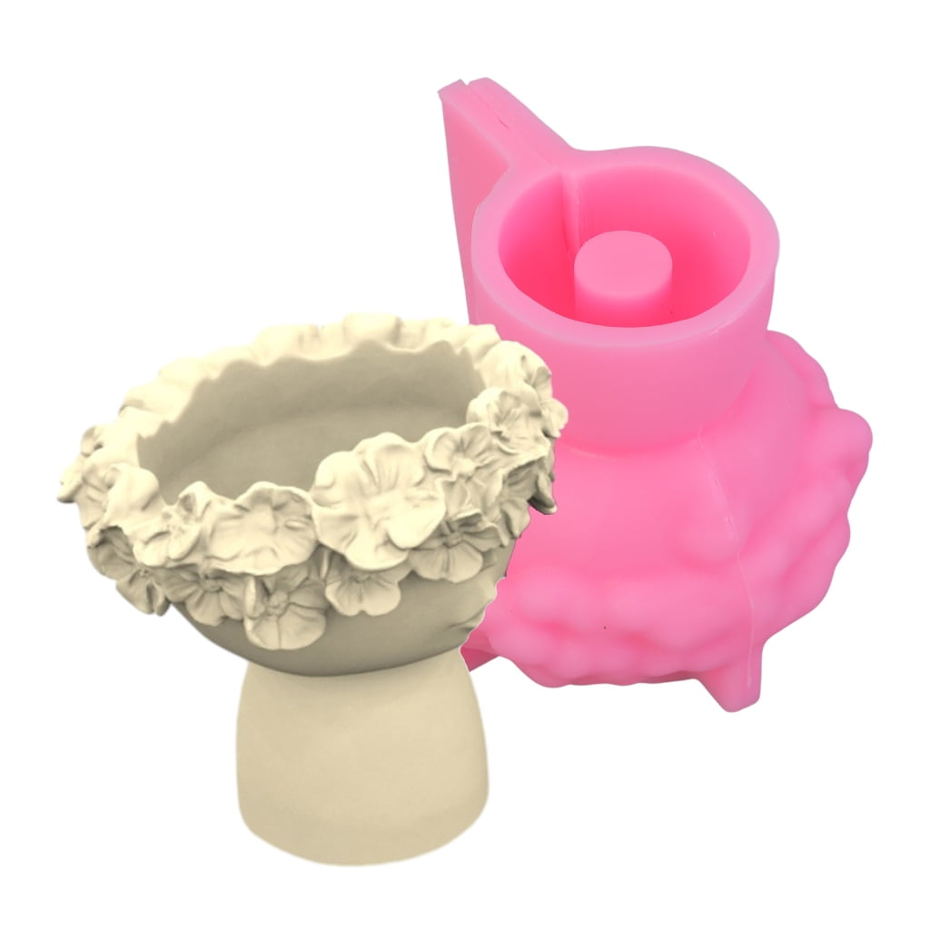 Little Girl Gypsum Silicone Mold Concrete Flower Pots Vase Cement Mold ...