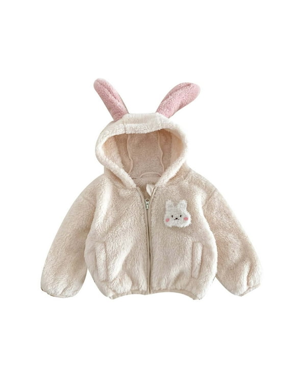 TAIAOJING Toddler Kids Winter Jackets Winter Baby Girls Cartoon Rabbit Thicken Keep Warm Hooded ...