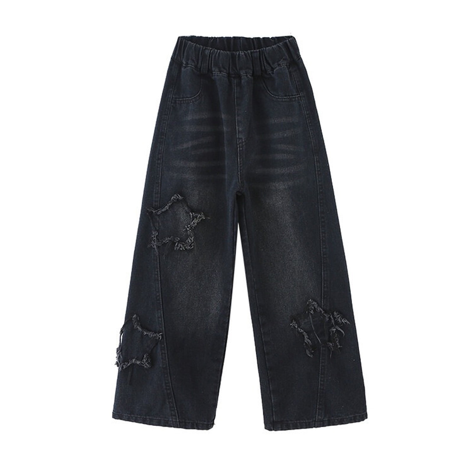 Little Girl Jeans Embroidered Girls Flare Pants with Pockets High Waist ...