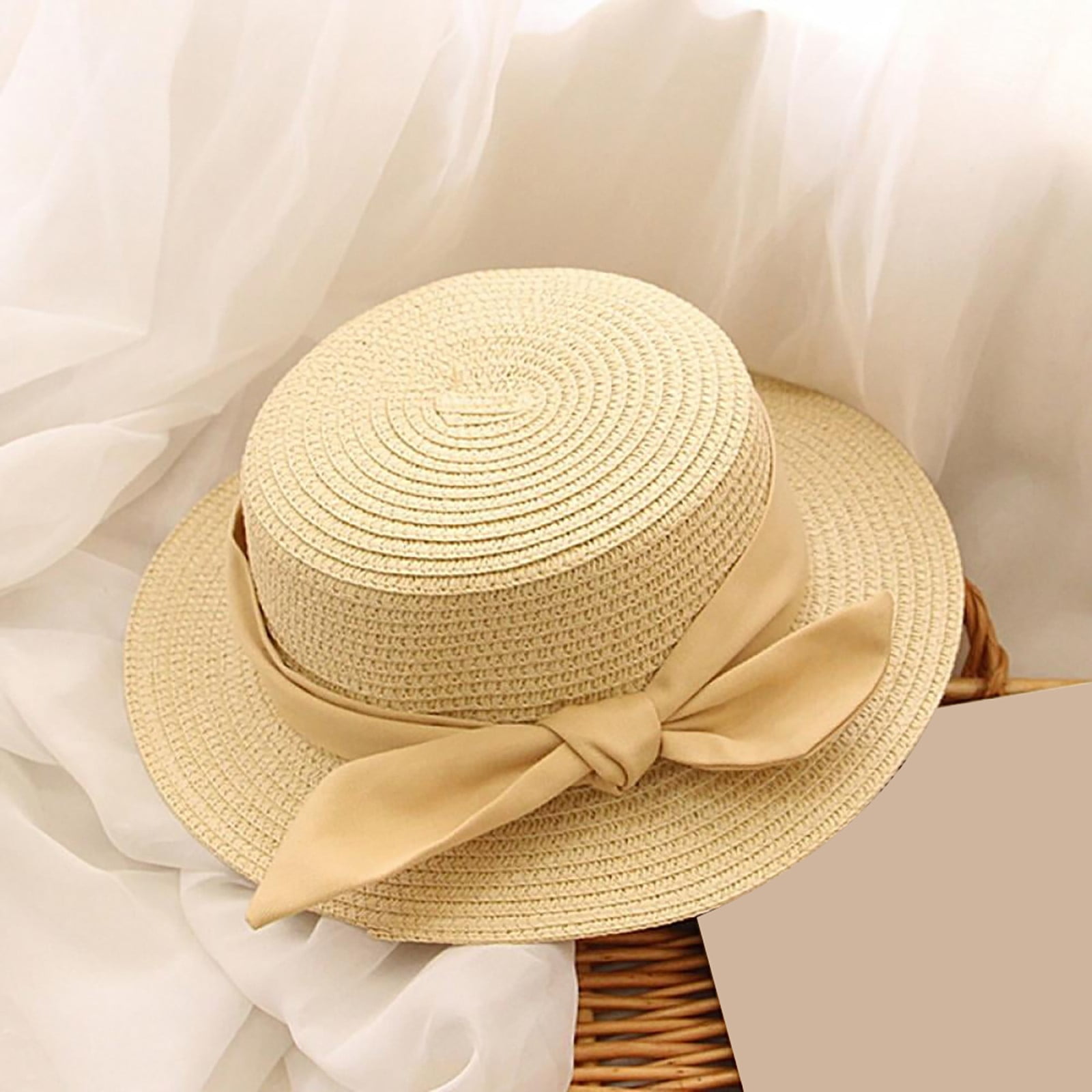 Little Girl Kids Breathable Summer Hat Foldable Bowknot Wide Brim ...