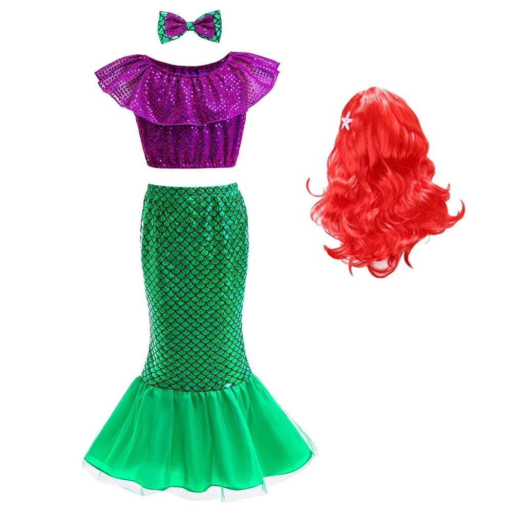 Little Girl Mermaid Princess Costume w/Accessories Party Dress 2-7 ...