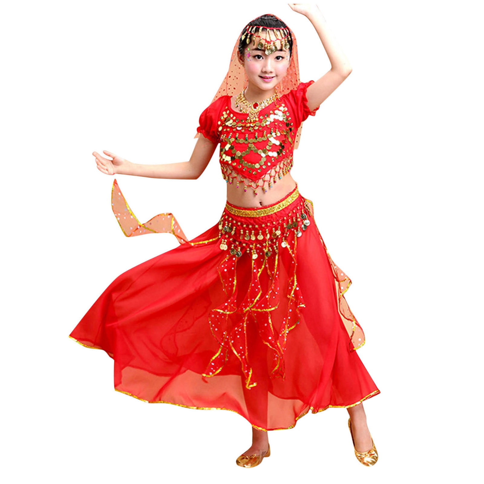 Little Girl Outfit Sets Belly Dance Sequin Dance Wear Carnival Scrubs ...