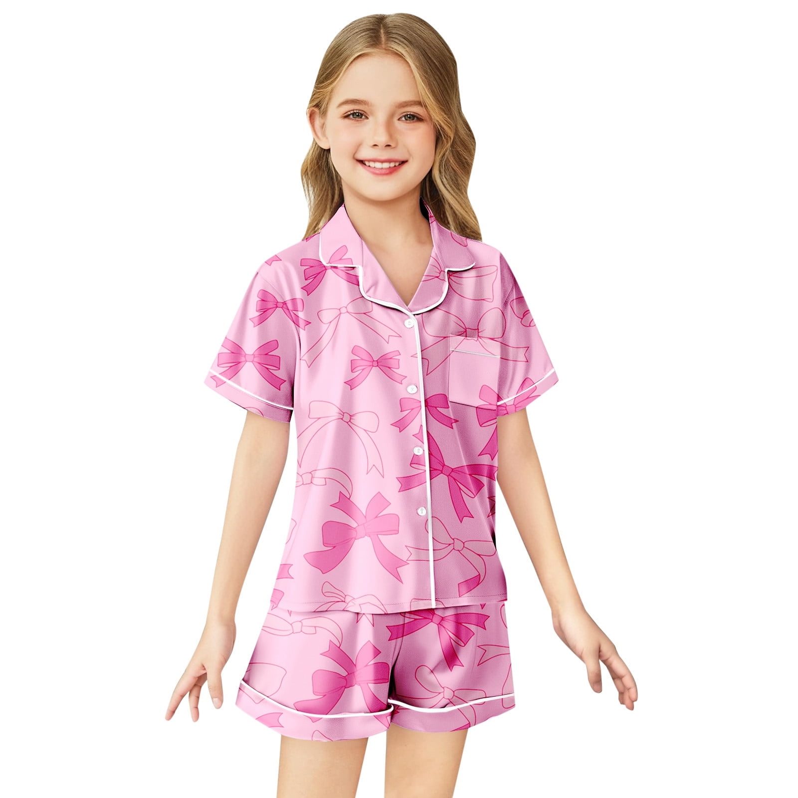 Little Girl Outfits Girls Clothes Sets Casual Bow Tie Printed Pajamas ...