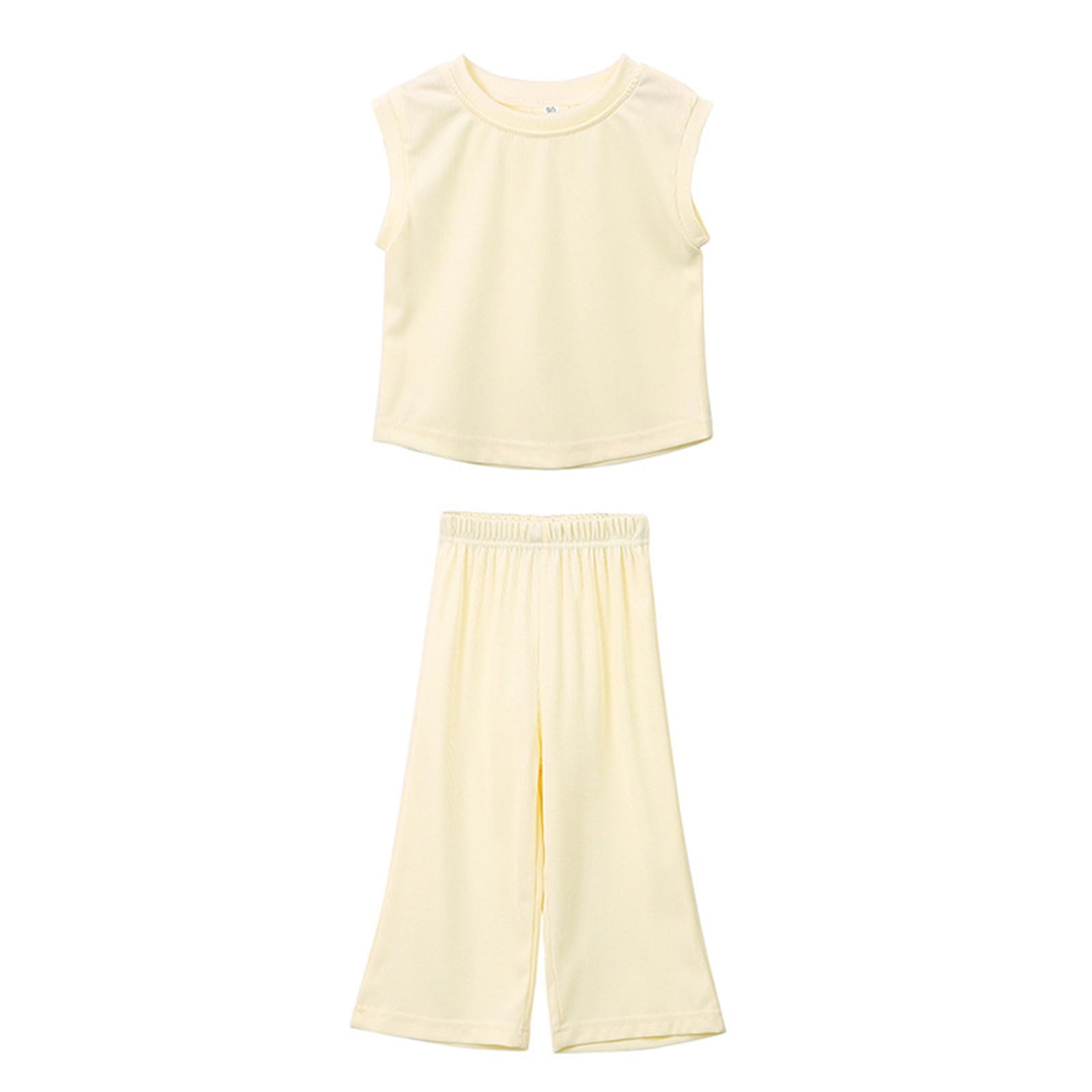 Little Girl Outfits Girls Clothes Summer Solid Knit Sleeveless Shirt ...