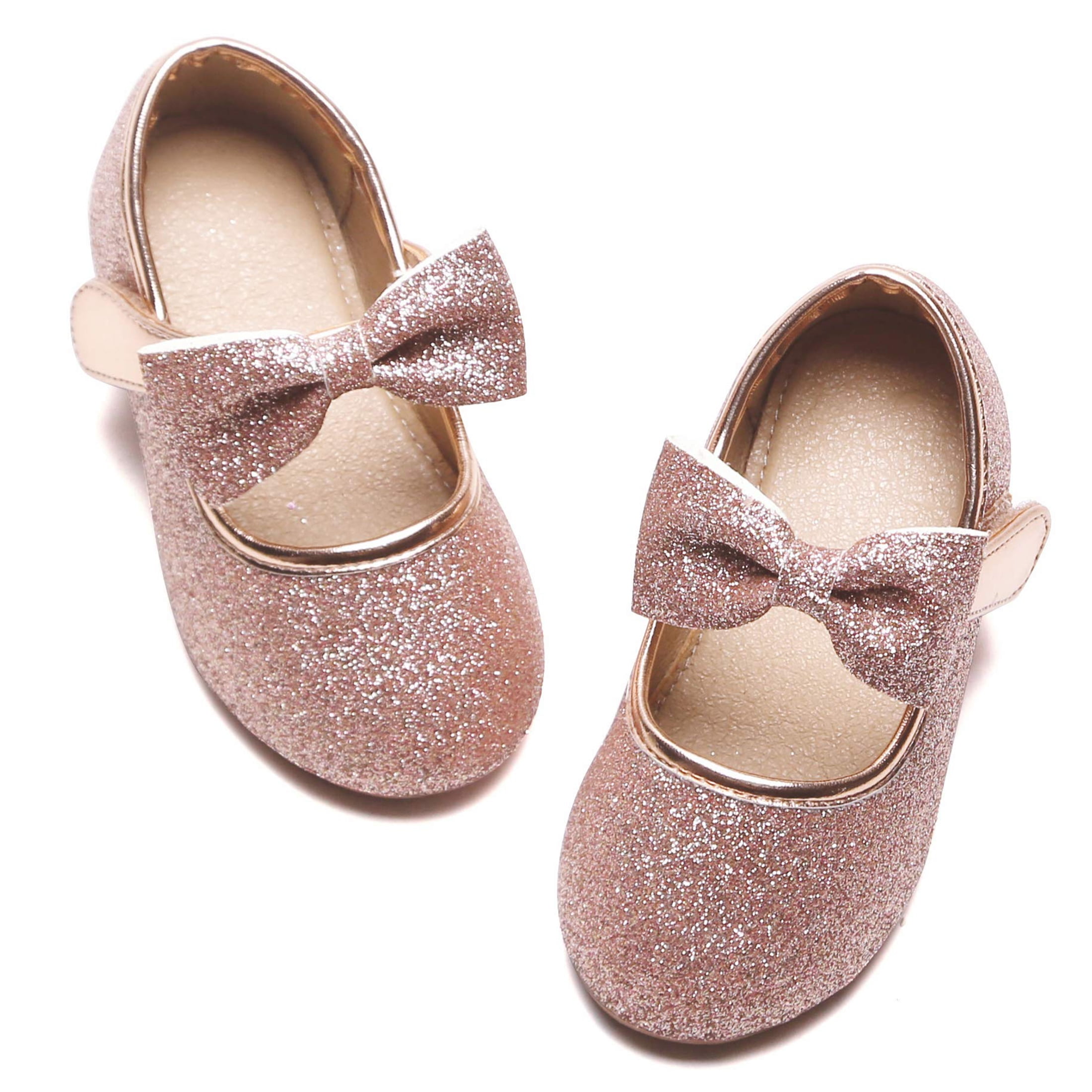 Little Girl Pink Dress Shoes Size 1 - Girl Ballet Flats Wedding Party ...