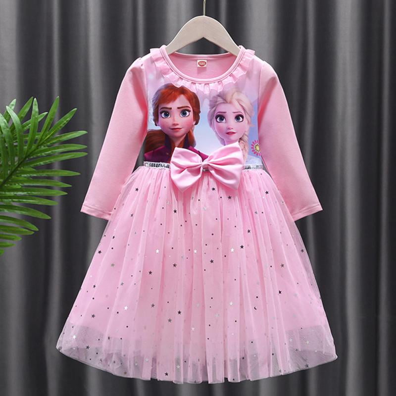 Little Girl Princess Dress Long Sleeve Party Costume Birthday Outfits ...