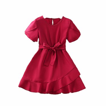Girls Dress Red Tartan Button Back School Pleated Hem 12 Years ...
