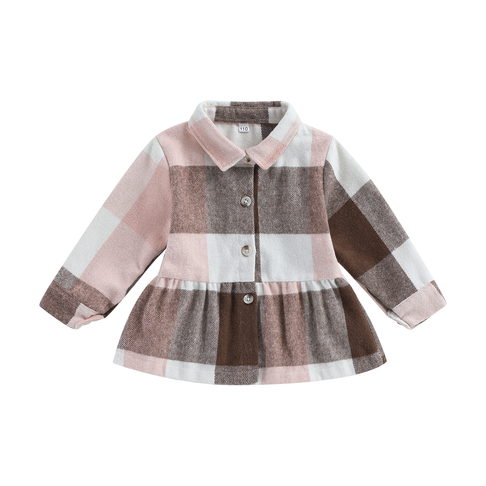 Little Girl Shirt Jacket Plaid Long Sleeve A-line Shacket 3T 4T 5T 6T ...