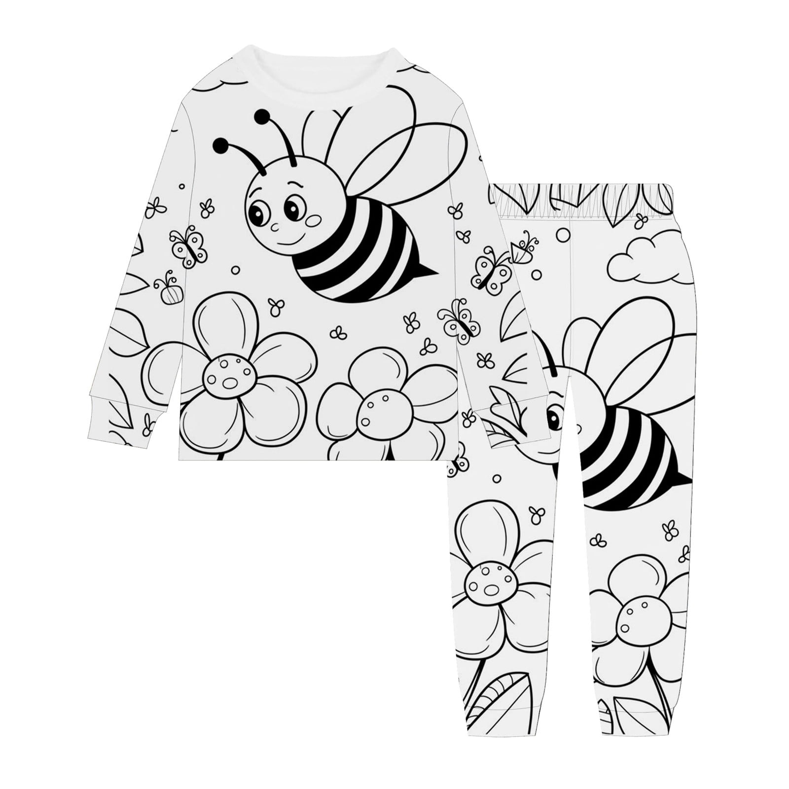 Little Girl Summer Outfits Kid Diy Hand Painted Homewear Colouring ...