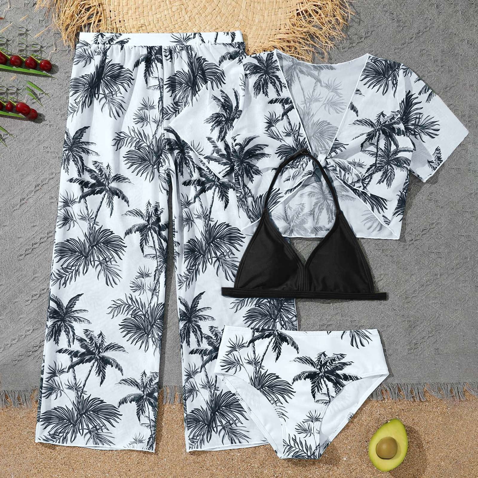 Little Girl Swimsuit Set Floral Printing Tween Kids Cutout Bathing ...