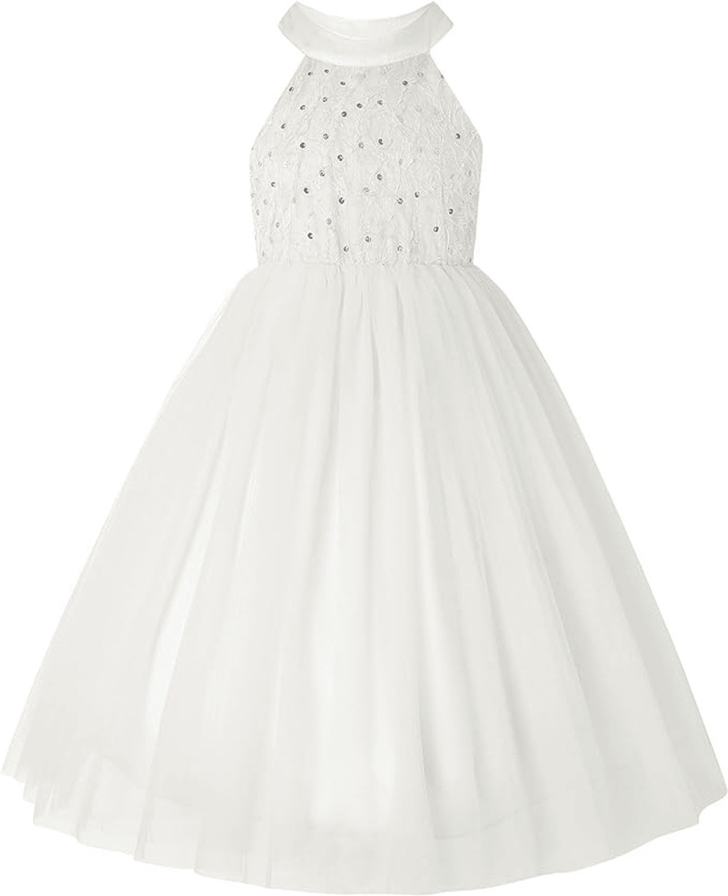 Little Girl Wedding Party Sequins Sleeveless Mesh Dresses Long A Line ...