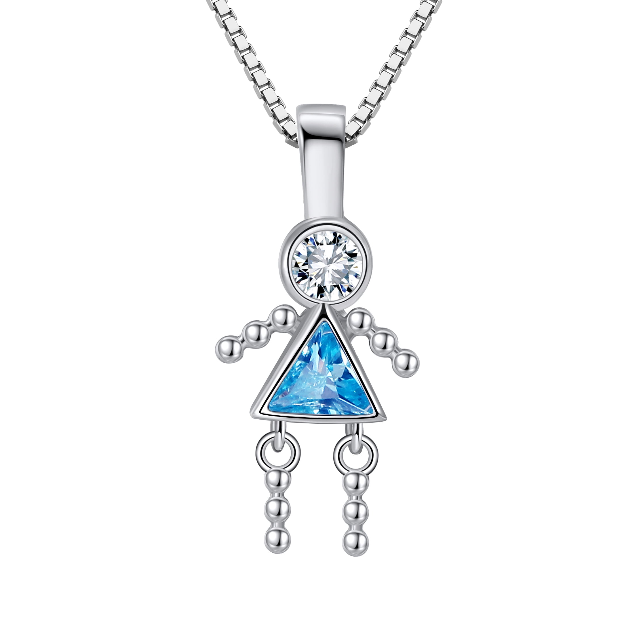 Little Girl or Boy Baby Birthstone Pendant Necklace for Mom or Grandma ...