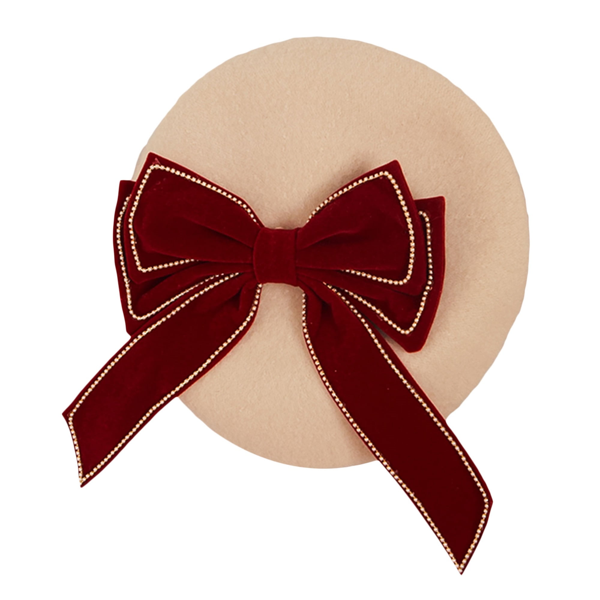 Little Girl's Beret Hat, French Style Artist Cap with Rhinestone Bow ...