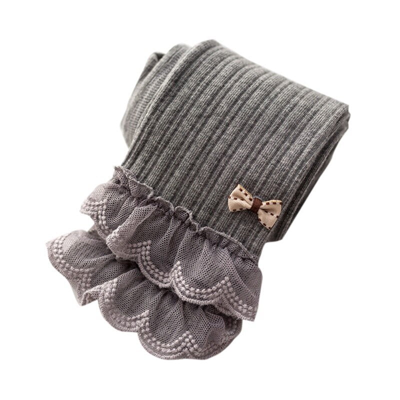 Little Girls Ankle Length Knit Footless Ruffle Tights - Walmart.com