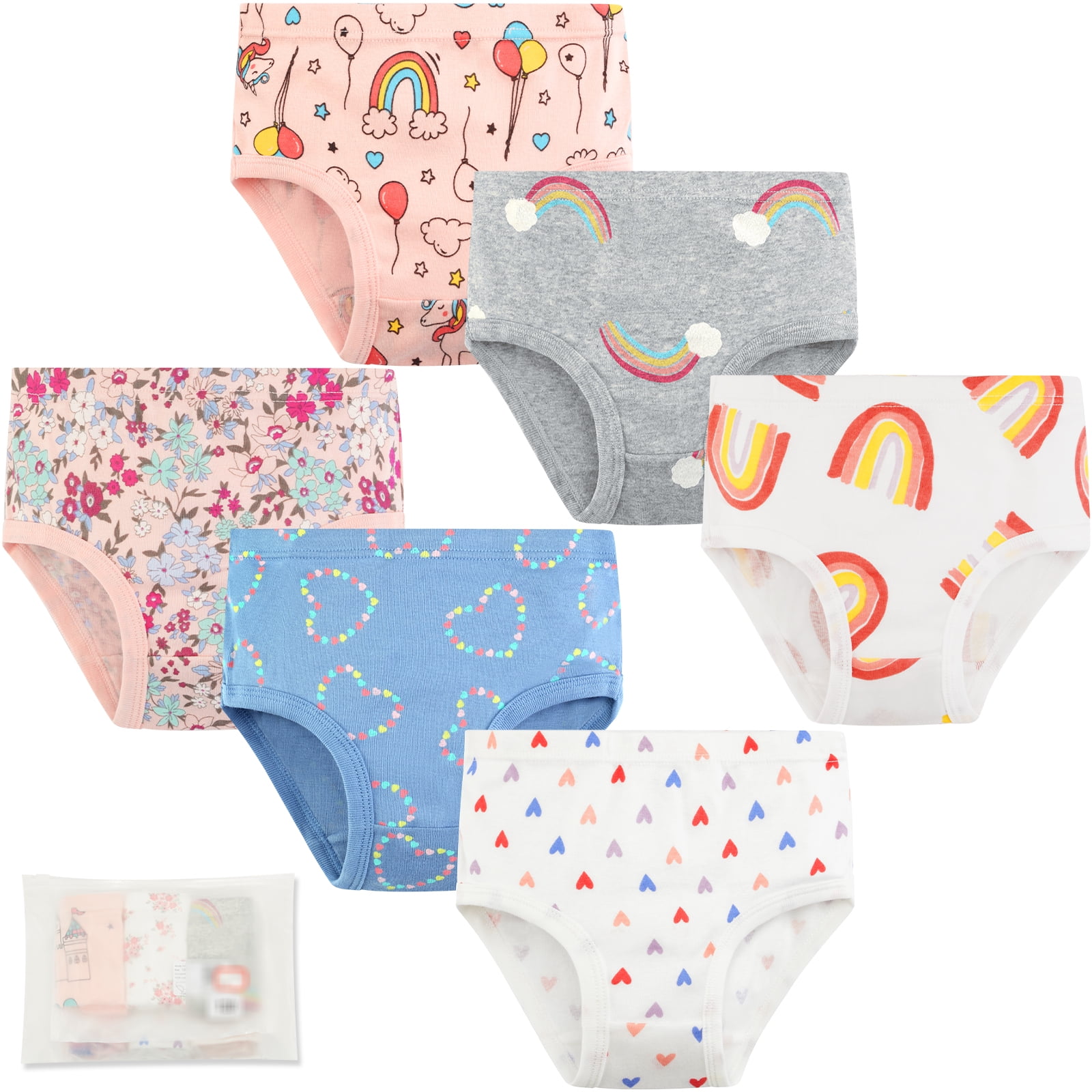 Uccdo Little Girls Soft Cotton Underwear Briefs, Kids Toddler Panties ...