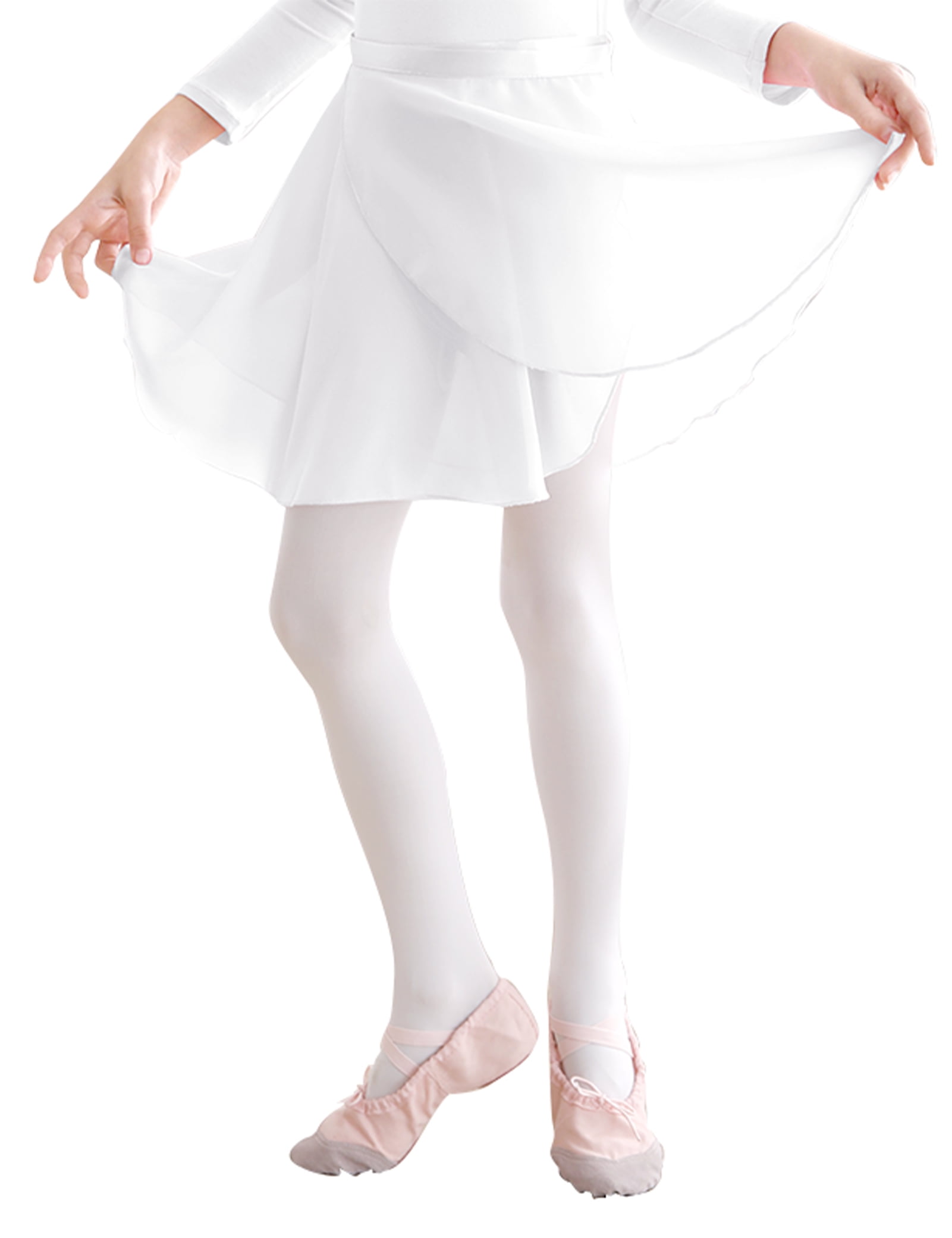 Little Girls Ballet Dance Chiffon Wrap Skate Wrap Skirt with Tie Waist ...